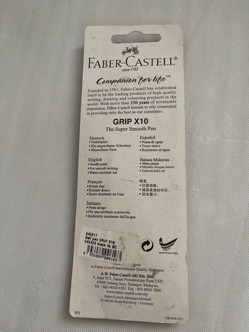 Faber castle Grip X10 smooth pen, Hobbies & Toys, Stationery & Craft ...