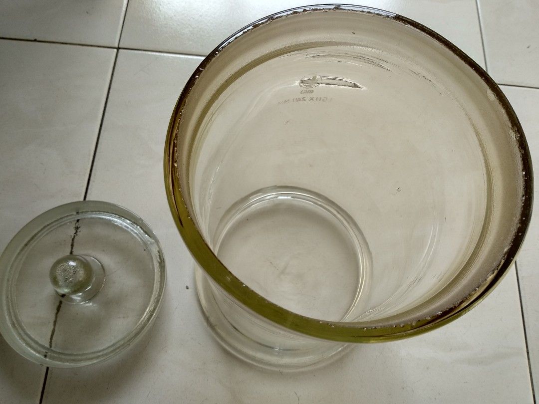 Glass cylinder with lid, Furniture & Home Living, Kitchenware ...