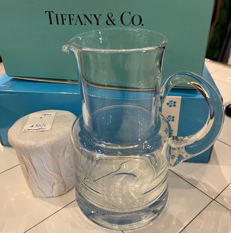 Glass water pitcher Tiffany Co, Furniture & Home Living, Kitchenware ...