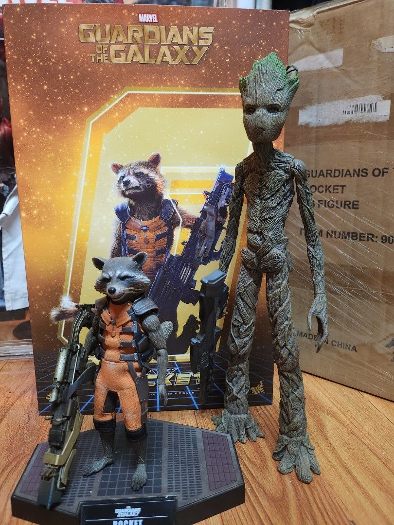 Hot Toys Rocket GOTG Ver. 1/6 Scale with FREE Groot Empire Toys on ...