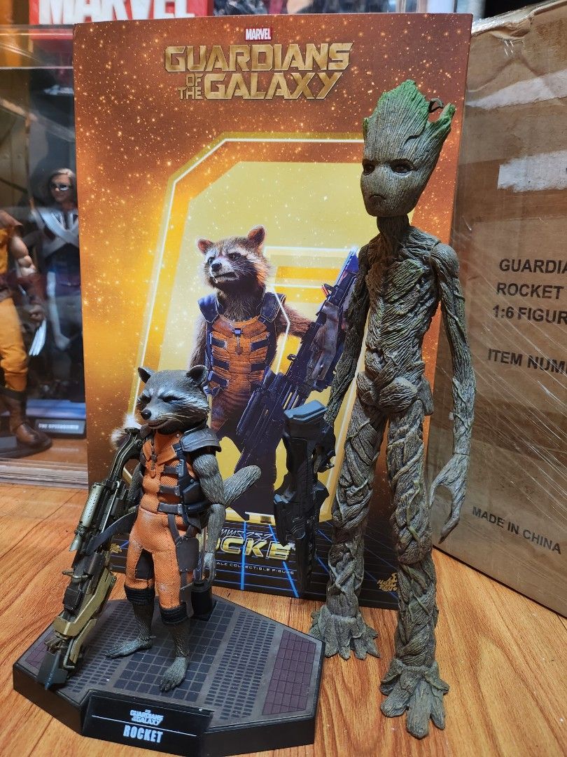 Hot Toys Rocket GOTG Ver. 1/6 Scale with FREE Groot Empire Toys on ...