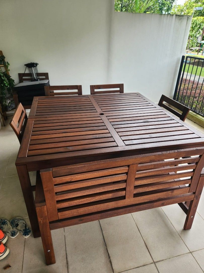 IKEA APPLARO table set, Furniture & Home Living, Outdoor Furniture on ...