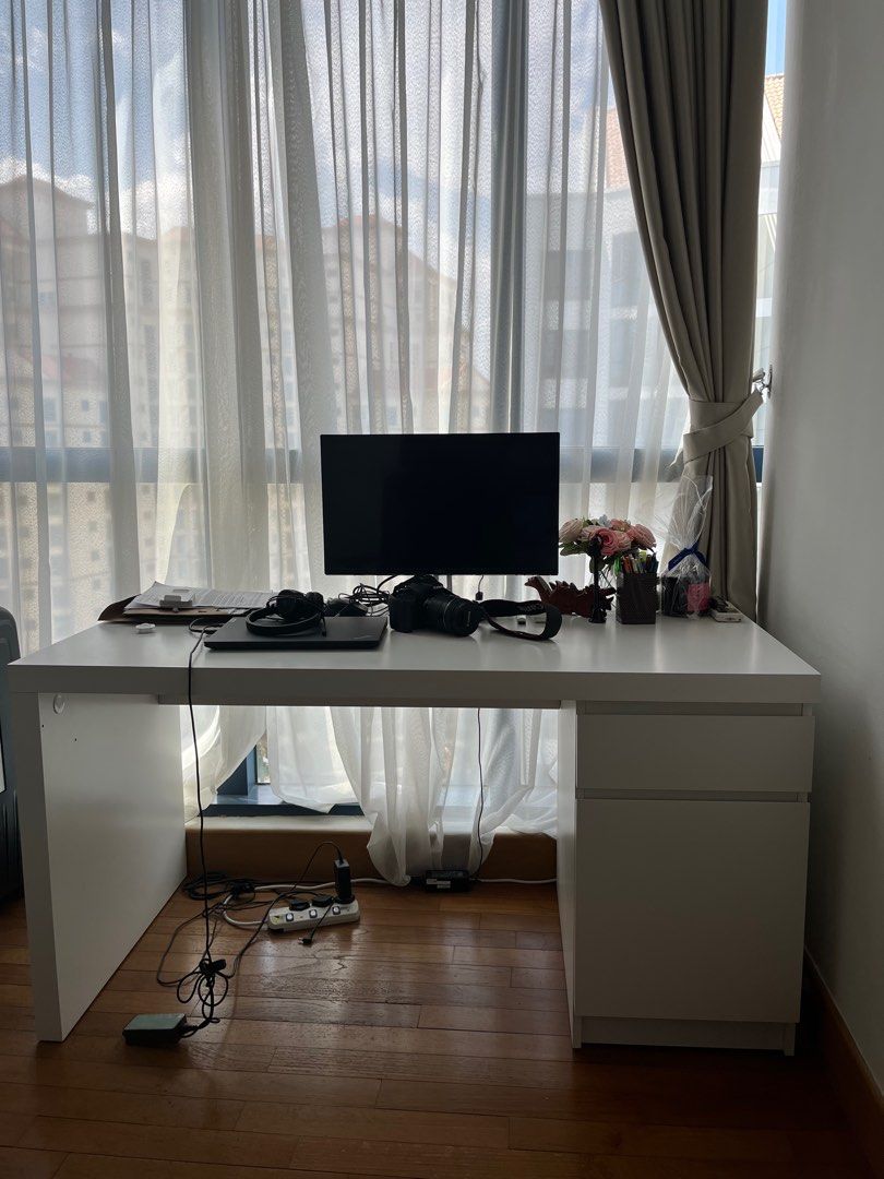 IKEA MALM Office Desk, Furniture & Home Living, Furniture, Tables ...