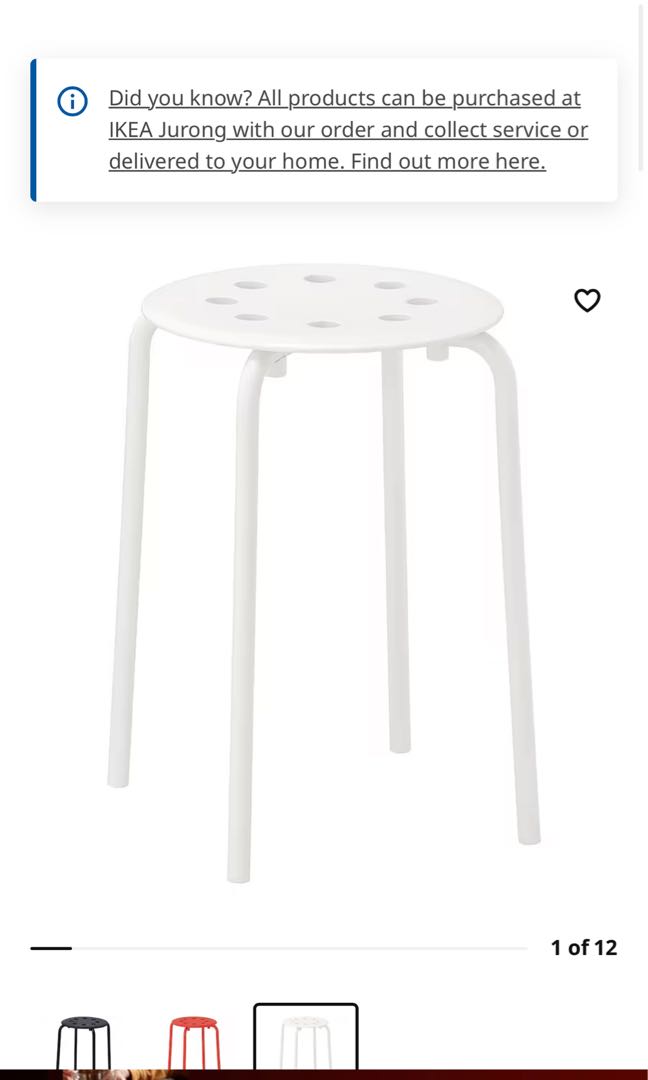 Ikea Marius Stool White, Furniture & Home Living, Furniture, Chairs on ...