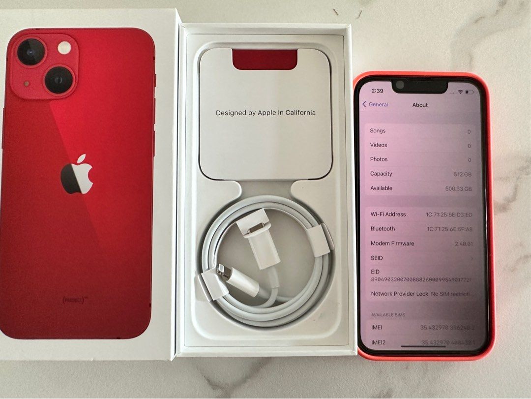 iPhone 13 Mini 512GB (Red), Mobile Phones & Gadgets, Mobile Phones ...