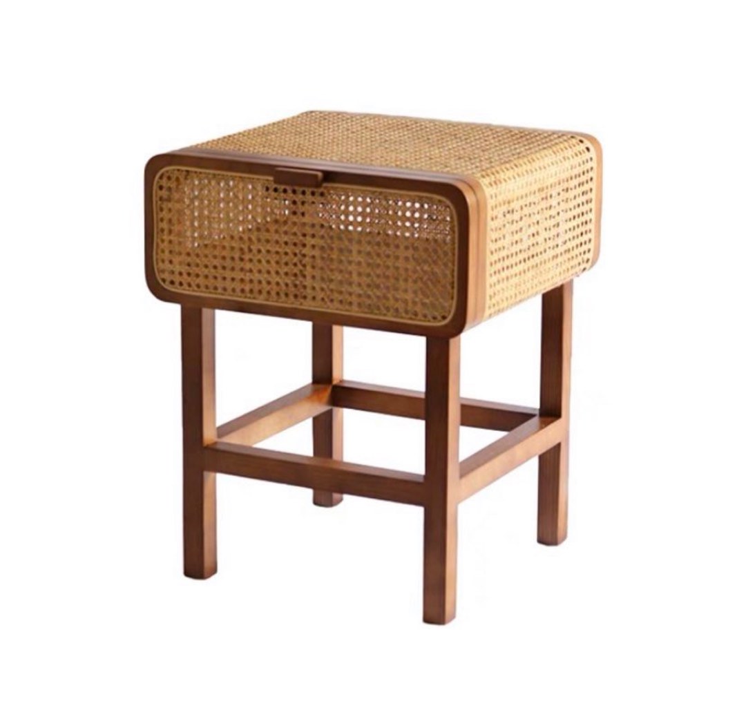 Japandi Rattan Bedside Table Cabinet price drop, Furniture & Home ...