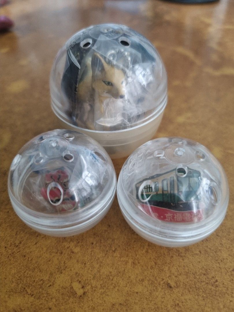 Japanese Gacha items - train, hanya mask, kitsune fox on Carousell