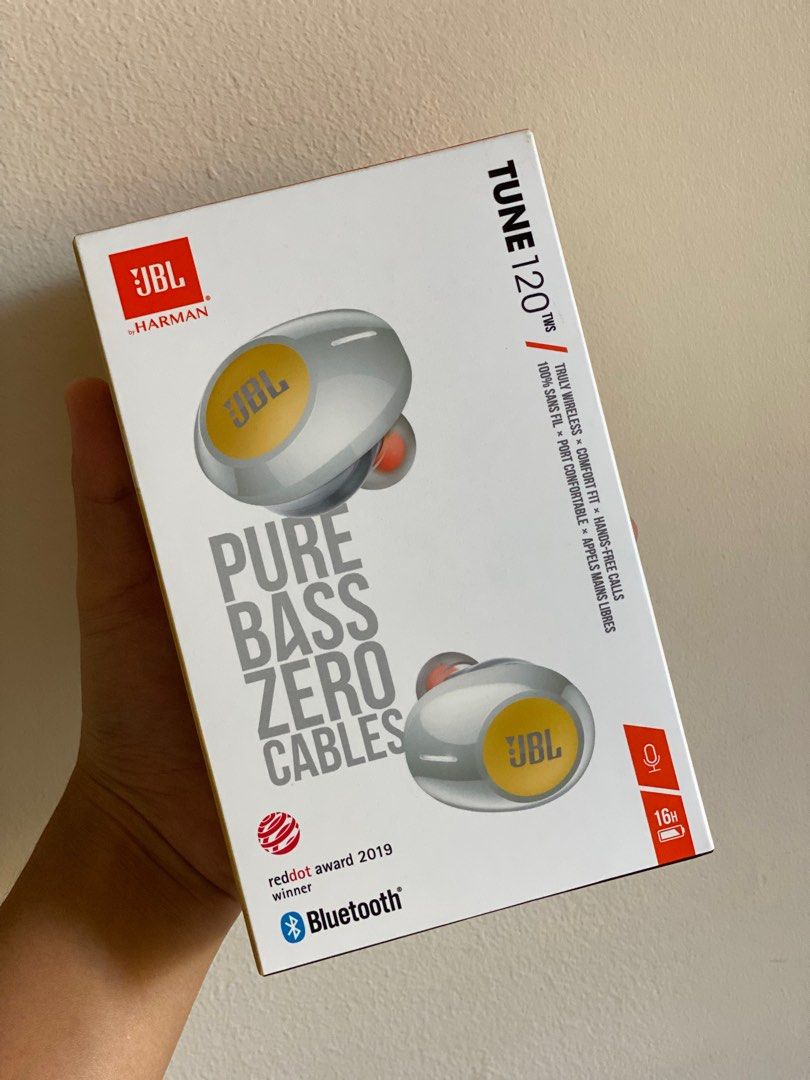 JBL Tune 120 TWS Pure Bass Zero Cables Wireless Bluetooth Earphones ...