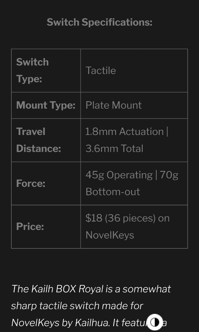 Kailh Box royal tactile switches, Computers & Tech, Parts & Accessories ...