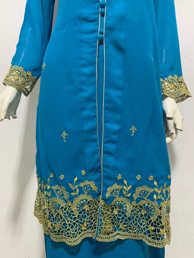 Kebaya Biru Cantik Melayu Malaysia Ukuran M-L Kondangan Tunangan ...
