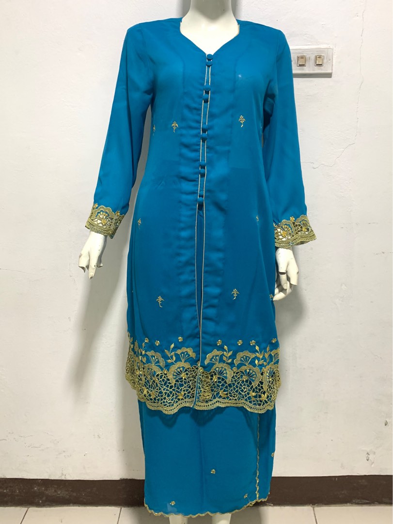 Kebaya Biru Cantik Melayu Malaysia Ukuran M-L Kondangan Tunangan ...