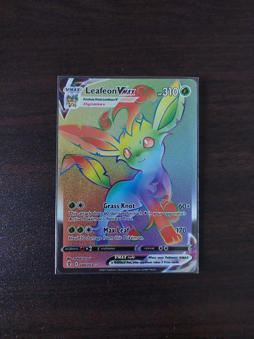 LEAFEON VMAX HYPER RARE RAINBOW EVOLVING SKIES POKEMON TCG CARDS NOT ...