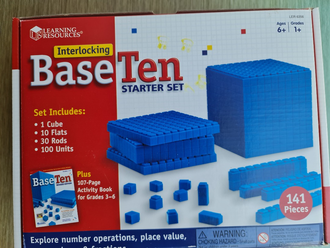 Learning Resources Interlocking Base Ten Starter Set 141 Piece, Hobbies ...