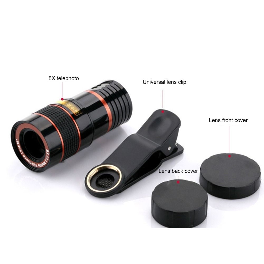 Lens Universal Clip 8x Zoom Phone Camera Telephoto Lens Monocula, 攝影器材 ...