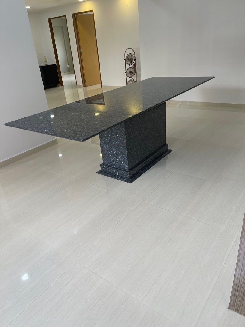 Granite dining table 8ft x 3ft, Furniture & Home Living, Furniture ...