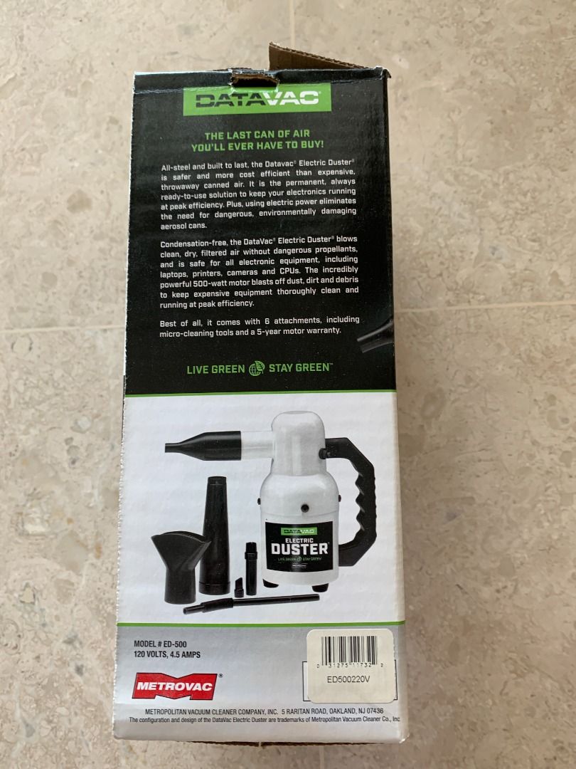 Metrovac DataVac electric duster (replaces canned air) 500W motor made ...