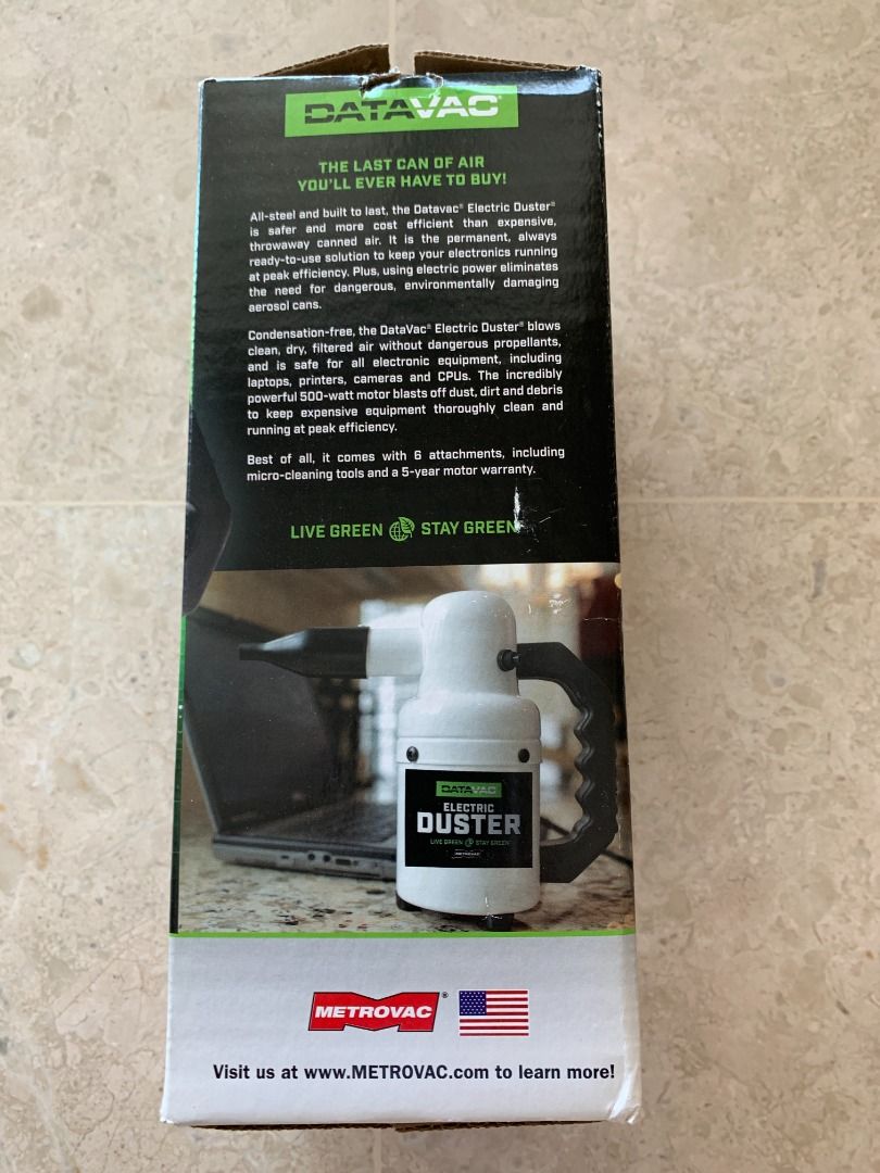 Metrovac DataVac electric duster (replaces canned air) 500W motor made ...