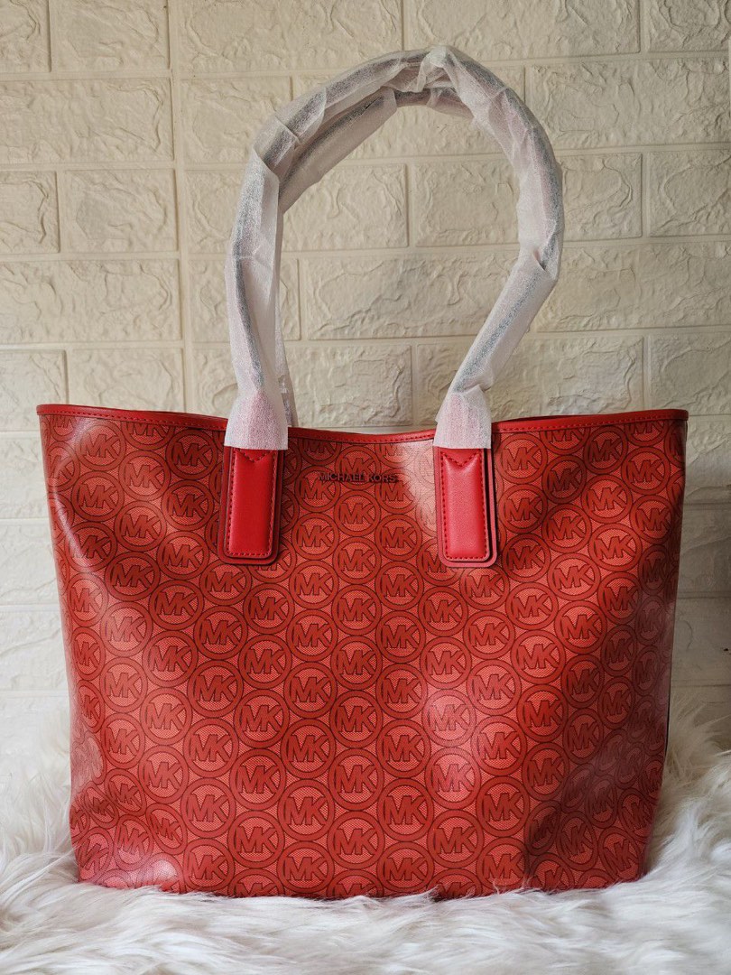 Michael kors MK Jodie large tote bag red, Barang Mewah, Tas & Dompet di ...