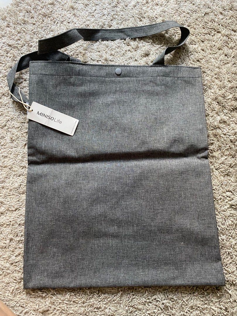 Miniso Grey Tote Bag, Women's Fashion, Bags & Wallets, Tote Bags on ...