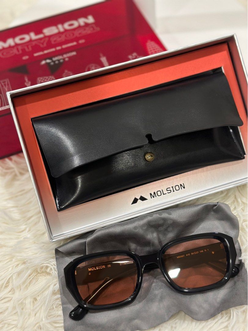 Molsion Sunglasses Model MS3021 + Gift box + Case Cermin mata hitam ...