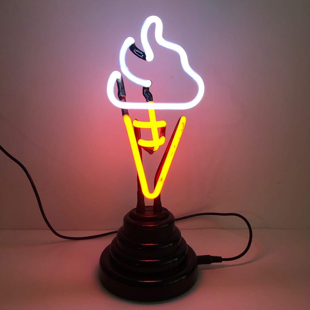Neon Sign Glass Tube Ice Cream Design, Furniture & Home Living ...