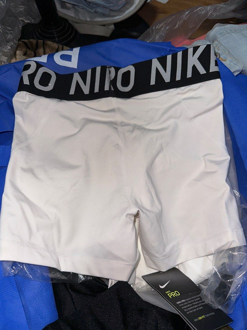 Nike pro shorts white, Women's Fashion, Activewear on Carousell