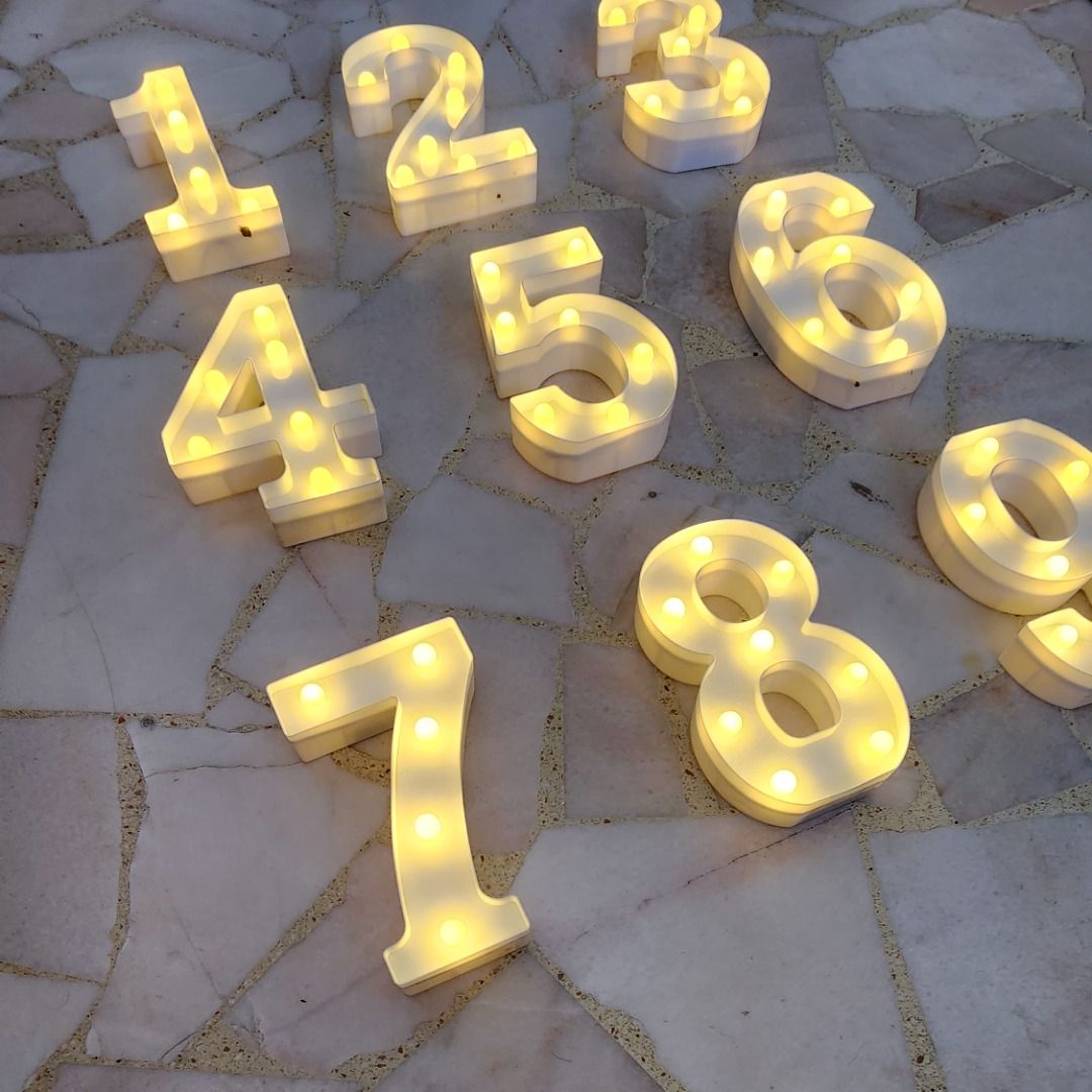 Number LED Lights (1 to 9) - Warm Light, Hobbies & Toys, Occasions ...