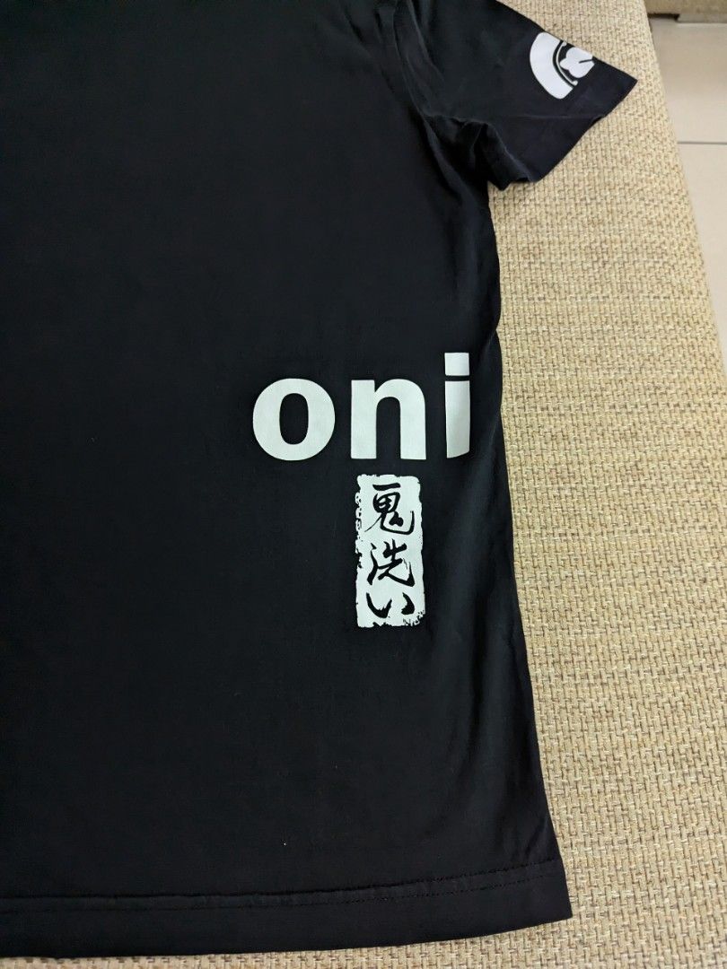 Oniarai 鬼洗魔鬼頭黑魂黑色短袖T-shirt S號M號, 他的時尚, 上身及套裝, T恤和Polo衫在旋轉拍賣