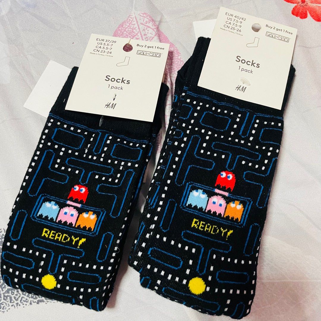 PAC Man new socks, Men's Fashion, Watches & Accessories, Socks on Carousell