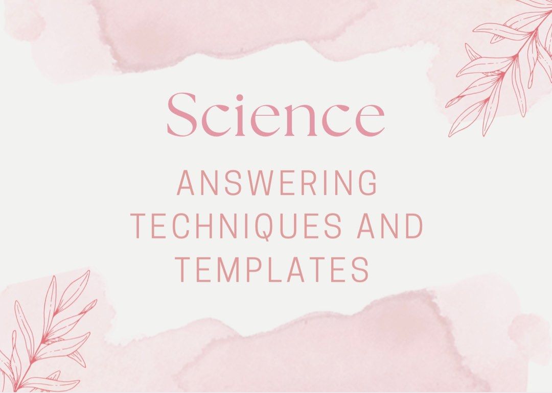 [PSLE] Science Answering Techniques and Templates, Hobbies & Toys ...