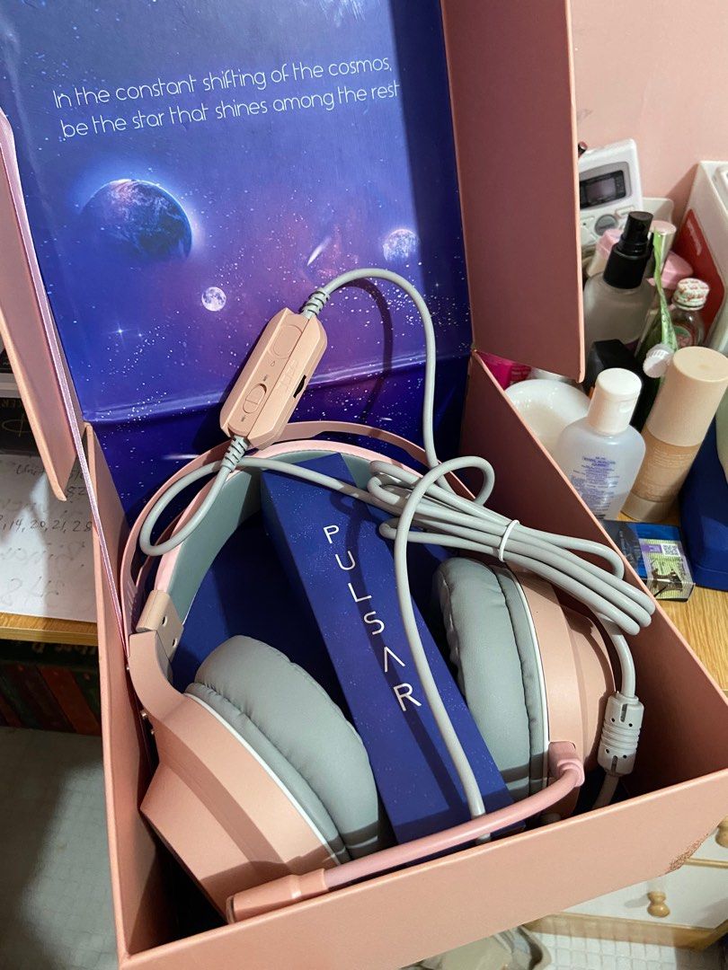 Pulsar panther pink surround sound gaming headset, Audio, Headphones ...