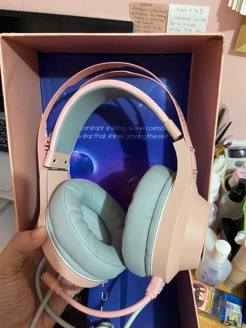 Pulsar panther pink surround sound gaming headset, Audio, Headphones ...
