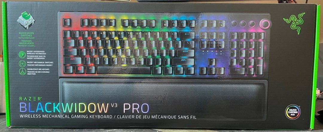 Razer Black Widow V3 Pro Wireless Green switch, Computers & Tech, Parts ...