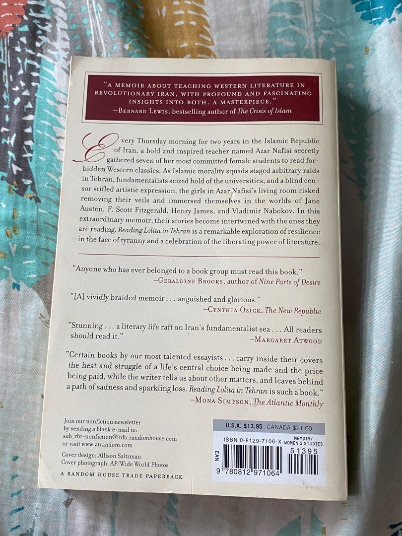 Reading Lolita in Tehran by Azar Nafisi on Carousell
