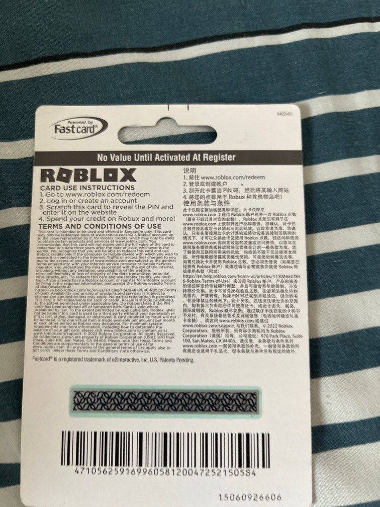 Roblox 30$ card, Video Gaming, Gaming Accessories, Game Gift Cards ...