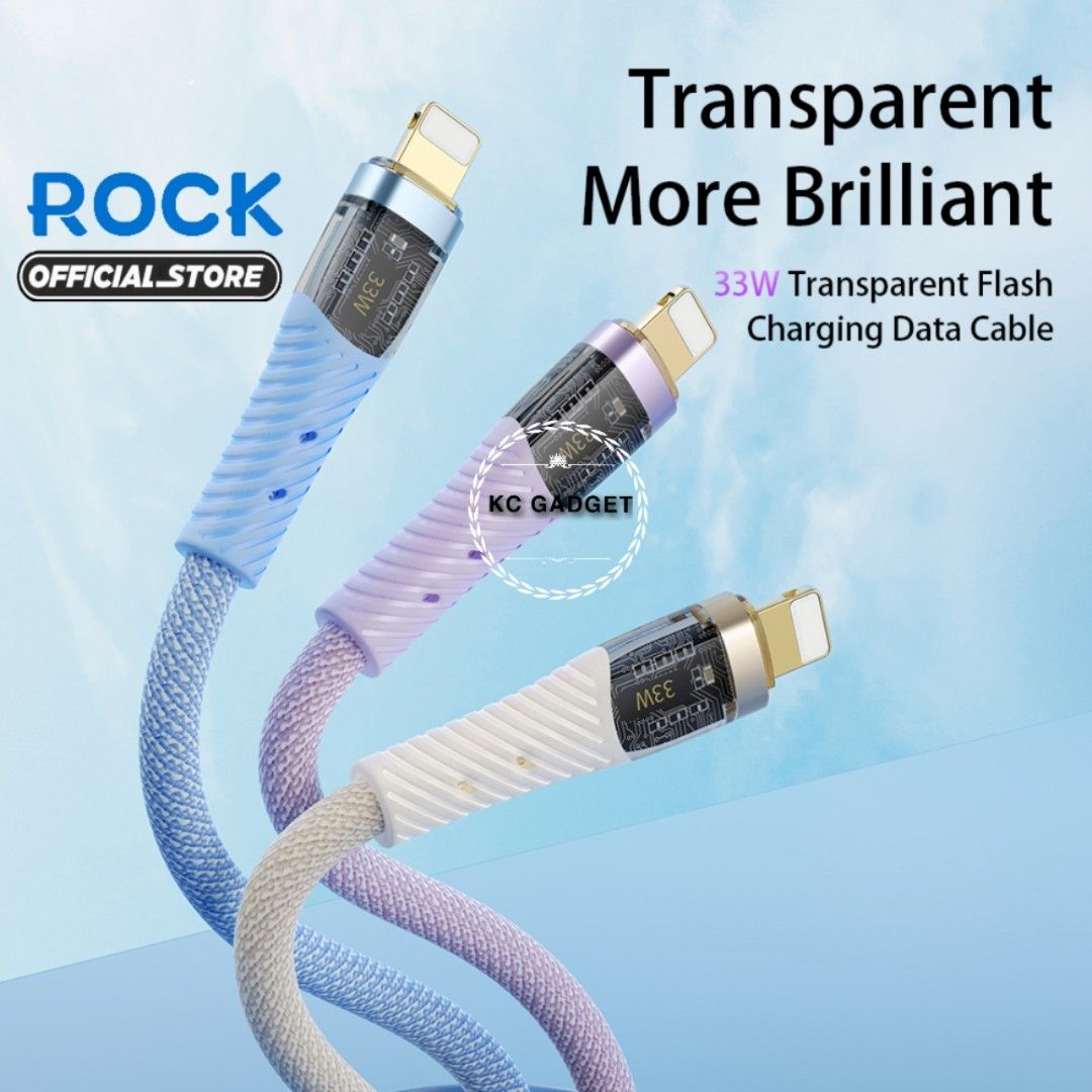 ROCK SPACE Z21 FAST CHARGE TYPE C TO LIGHTING CABLE 33W 1.2M, Mobile ...