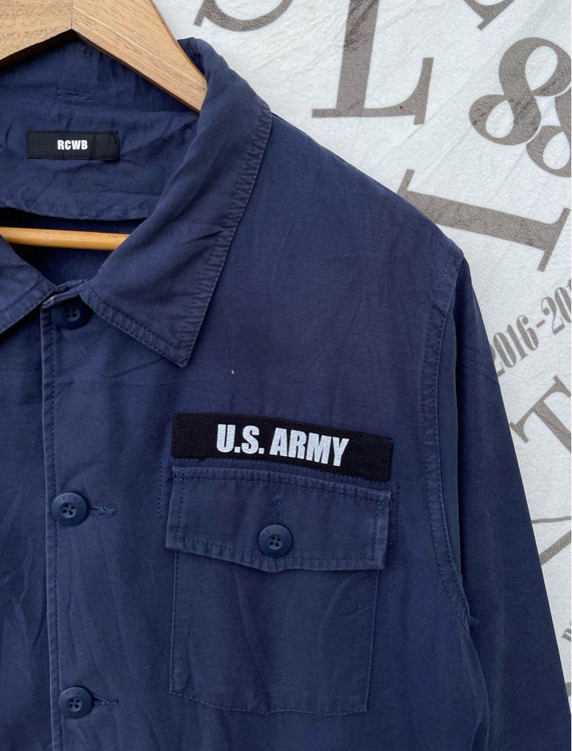 Rodeo Crowns x U.S. Army Long Shirt Jacket Button Ups, Men's Fashion ...