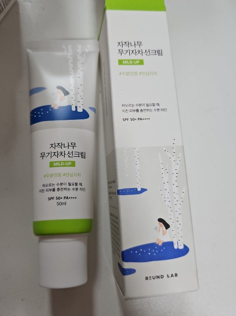 ROUND LAB Birch Juice Moisturizing Mild-Up Sunscreen, Beauty & Personal ...