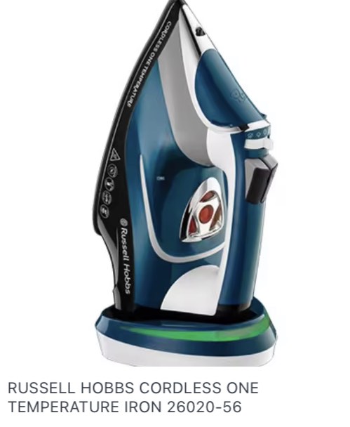 Russell Hobbs Cordless iron, TV & Home Appliances, Irons & Steamers on ...