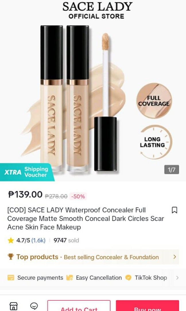 Sace Lady Concealer ,Natural Shade, Beauty & Personal Care, Face ...
