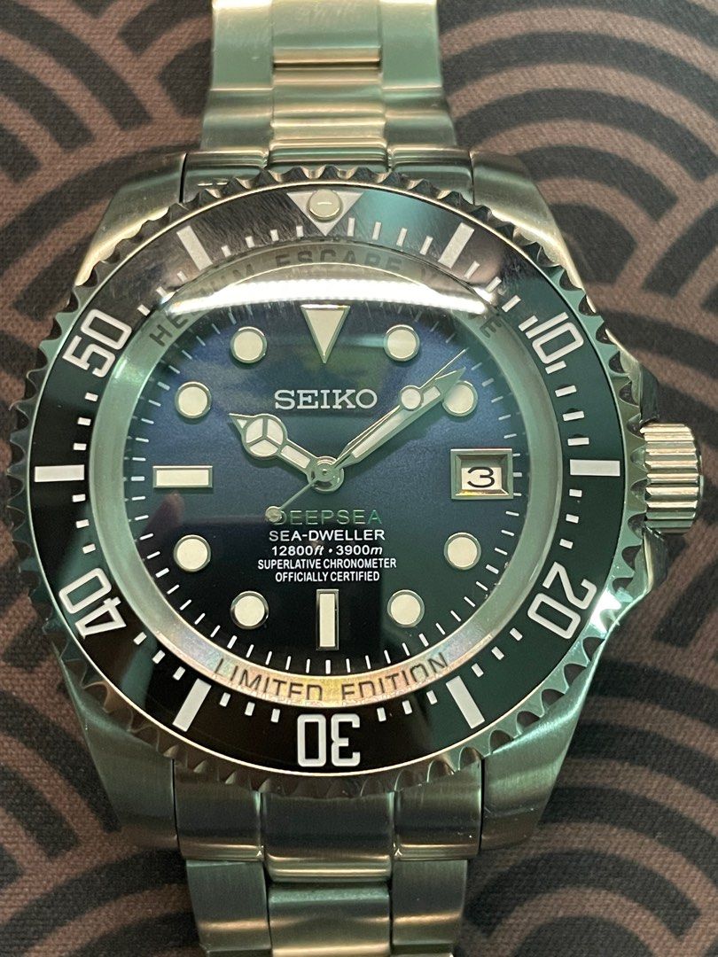 Seiko Custom Mod “Deepsea Blue” 44mm case, Men's Fashion, Watches ...