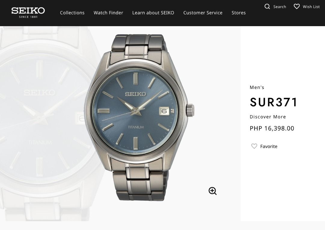 Seiko Titanium SUR371, Men's Fashion, Watches & Accessories, Watches on ...