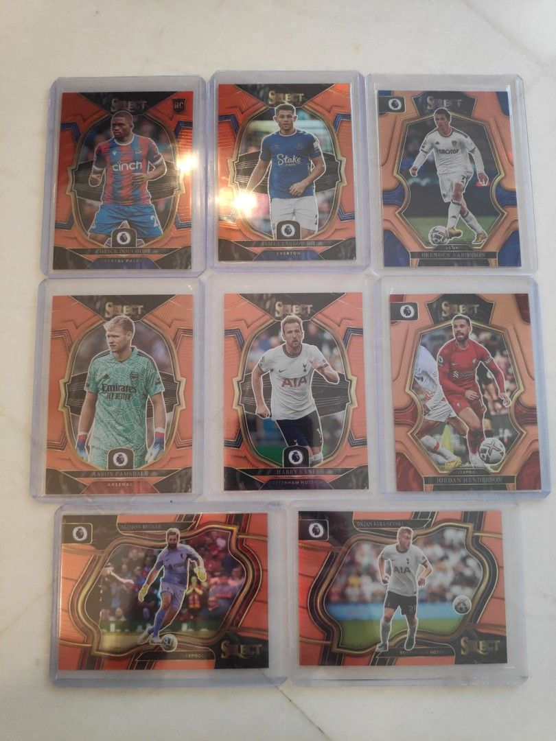 Select English Premier League Soccer Cards Coloured Pink and Orange ...