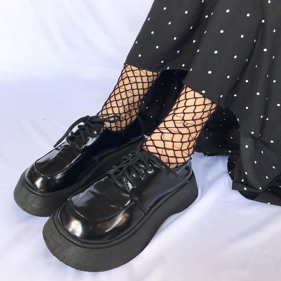 Sepatu boots platform loafers vintage thrift, Fesyen Wanita, Sepatu di ...
