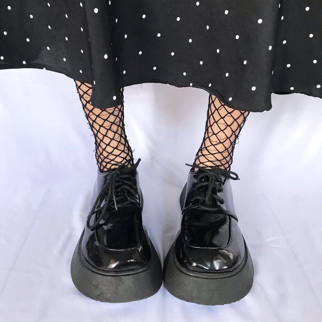 Sepatu boots platform loafers vintage thrift, Fesyen Wanita, Sepatu di ...