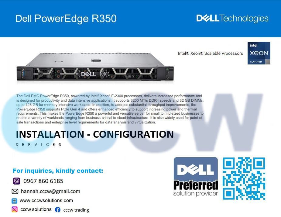 Server - PowerEdge R350 Rack Server Processor: Intel Xeon E-2334 3.4GHz ...