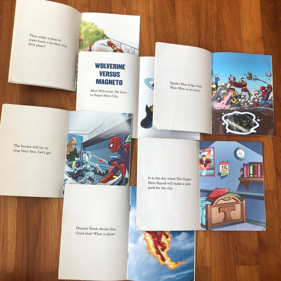Set of 12 Marvel Super Hero Squad phonics program English story books ...