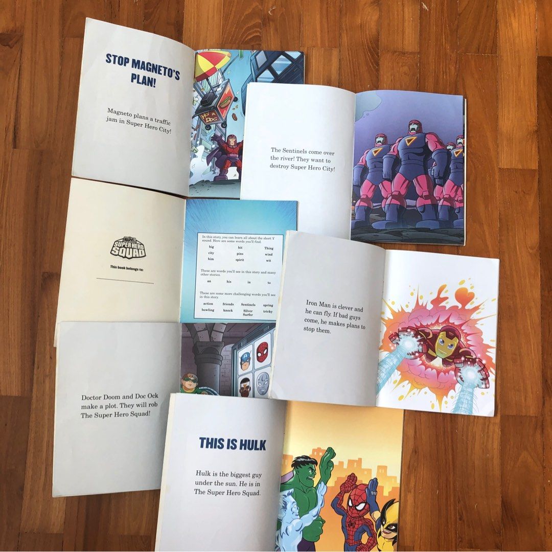 Set of 12 Marvel Super Hero Squad phonics program English story books ...