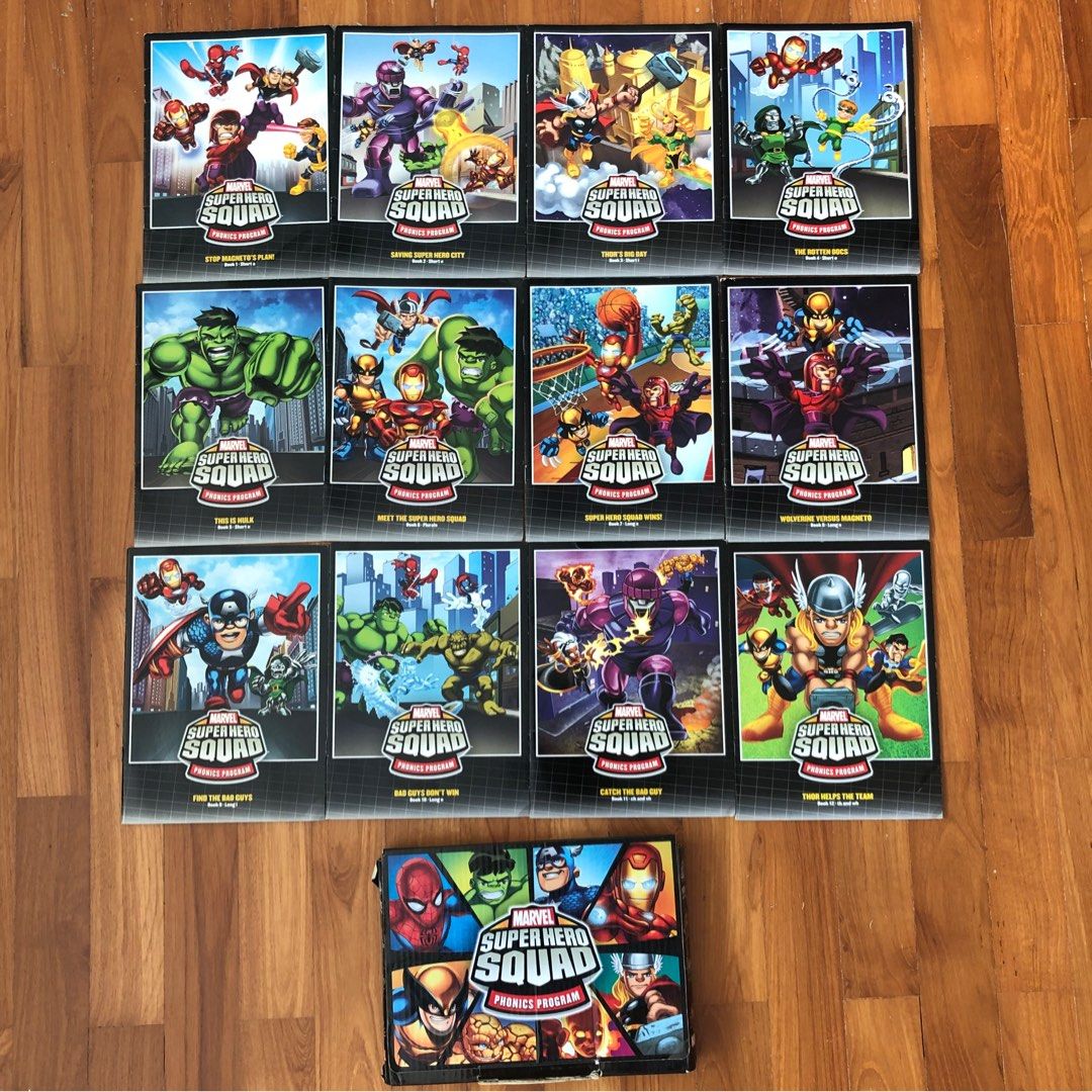 Set of 12 Marvel Super Hero Squad phonics program English story books ...