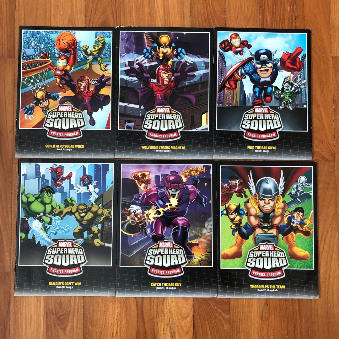 Set of 12 Marvel Super Hero Squad phonics program English story books ...
